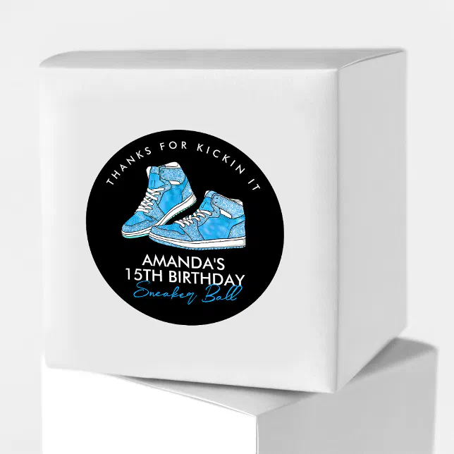 Blue Sneaker Ball Sticker | Zazzle