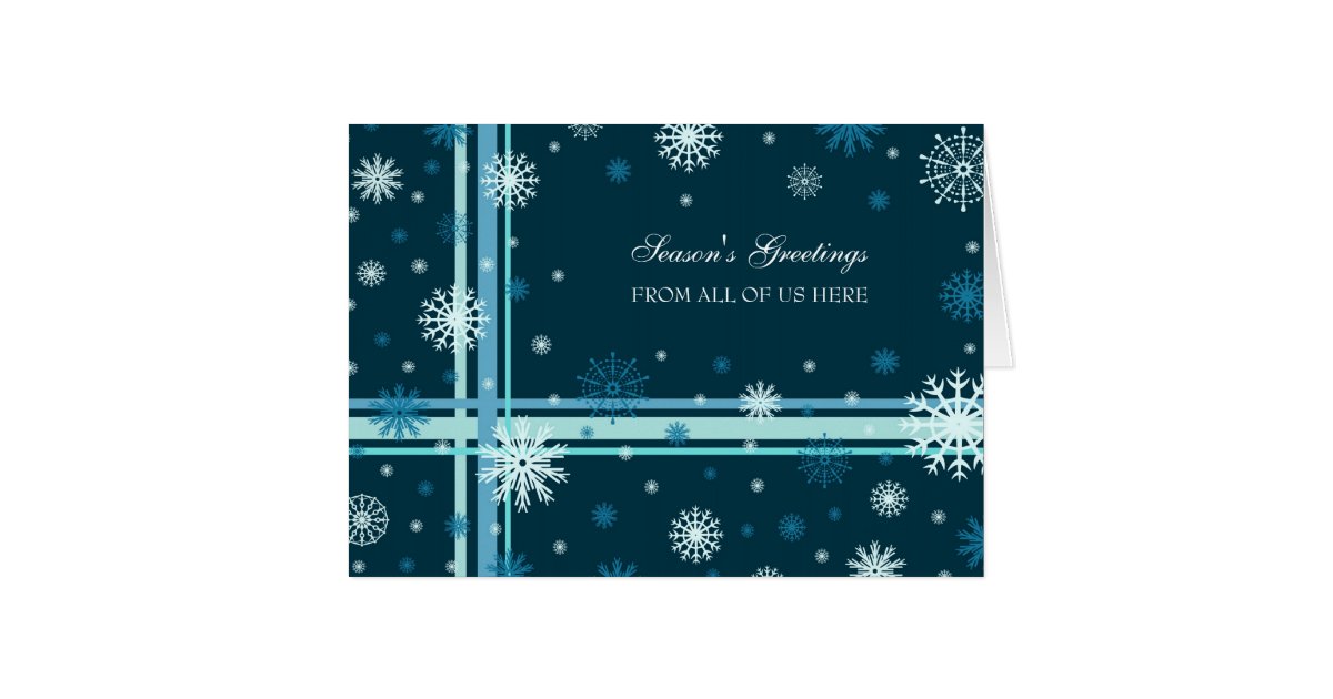 Blue Snow Employee Season's Greetings Card | Zazzle