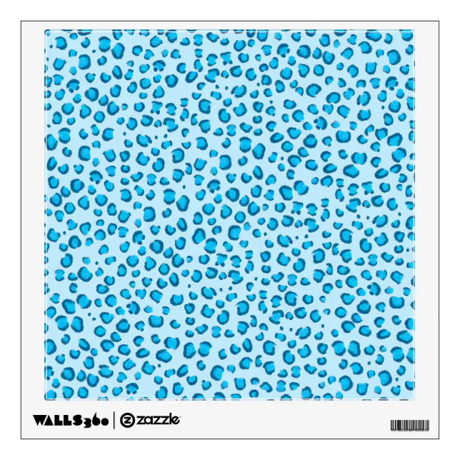 Blue Snow Leopard Pattern Animal Print Wall Decal | Zazzle