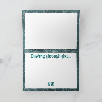 Blue Snowflake Card | Dashing through the.... NO! | Zazzle