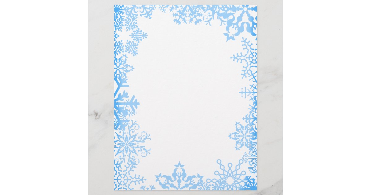 Blue Snowflake Christmas Stationary | Zazzle