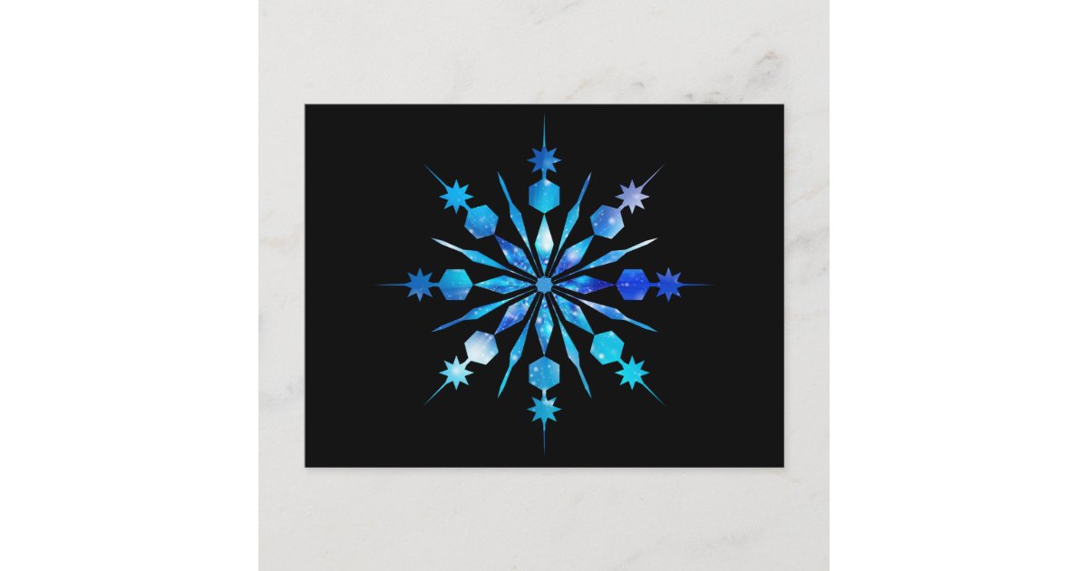 Blue Snowflake Design Postcard | Zazzle
