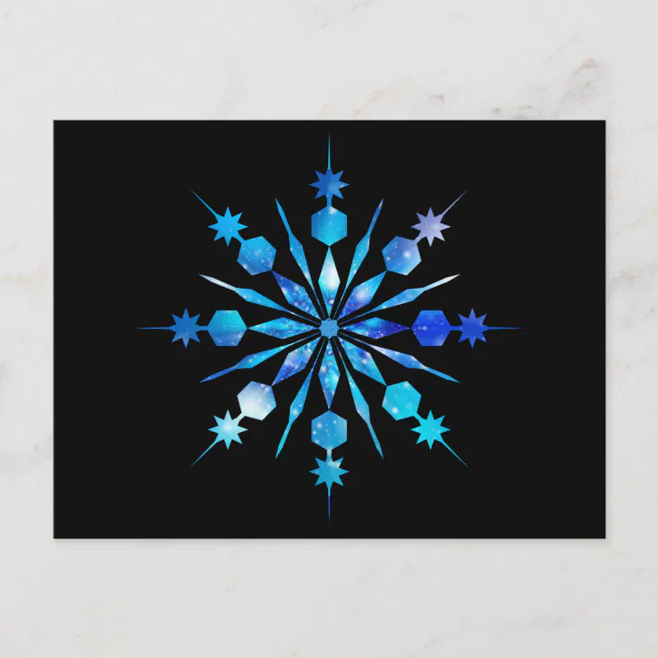 Blue Snowflake Design Postcard | Zazzle