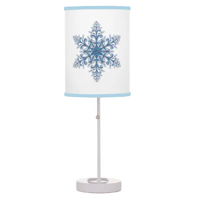 Blue Snowflake Desk Lamp | Zazzle