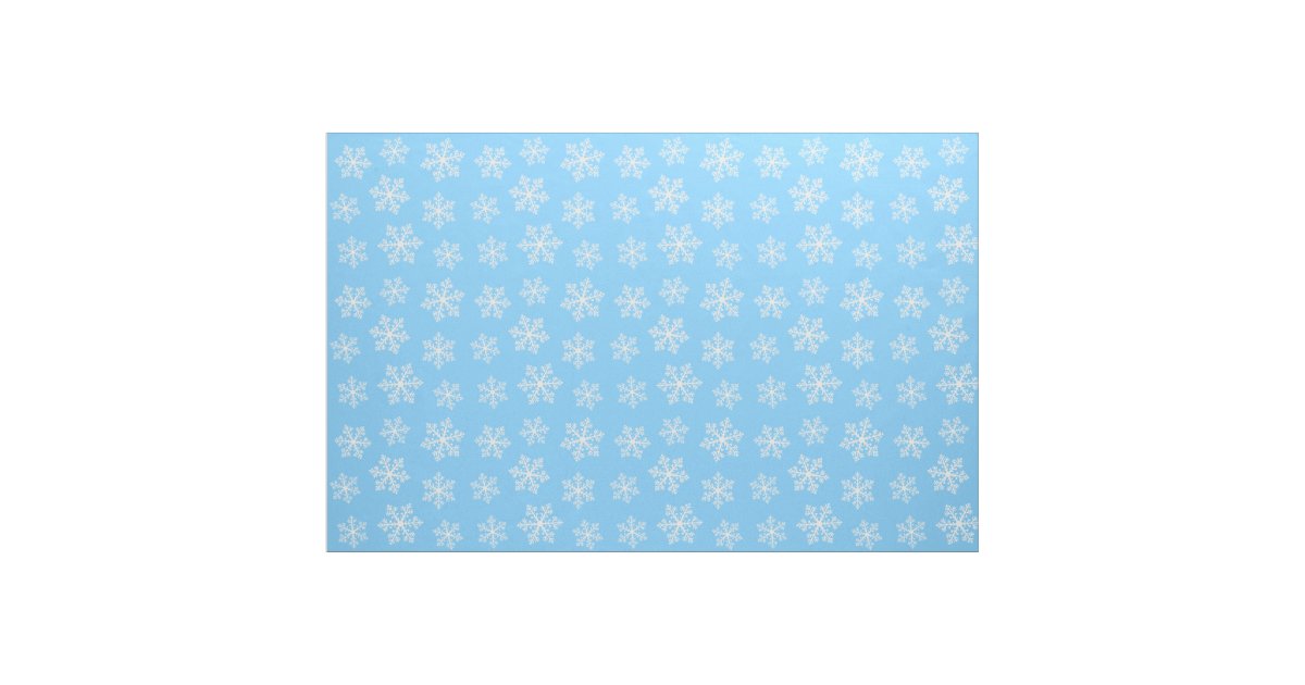Blue Snowflake Fabric | Zazzle