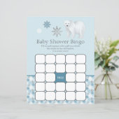 Blue Snowflake Polar Bear Baby Shower Bingo Game | Zazzle