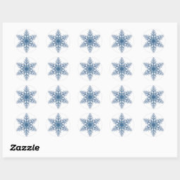 Blue Snowflake Stickers | Zazzle