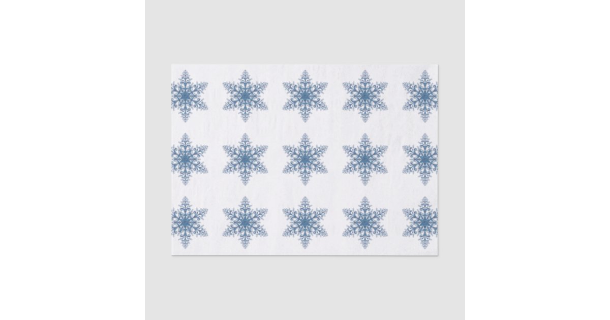 Blue Snowflake Tissue Paper | Zazzle