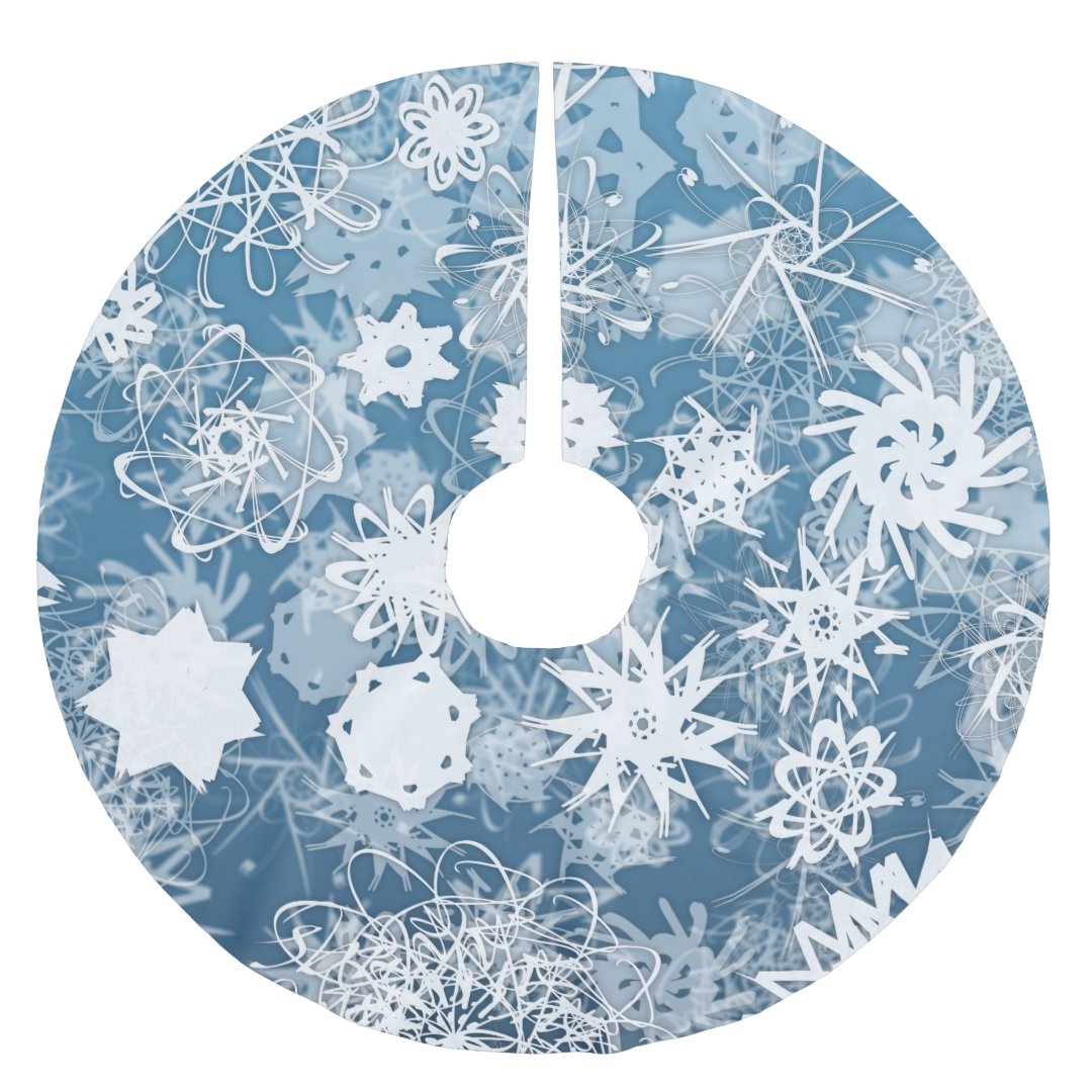 Blue Snowflake Tree Skirt | Zazzle