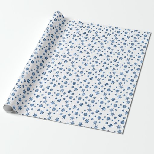Blue Snowflakes Christmas Holiday Wrapping Paper | Zazzle