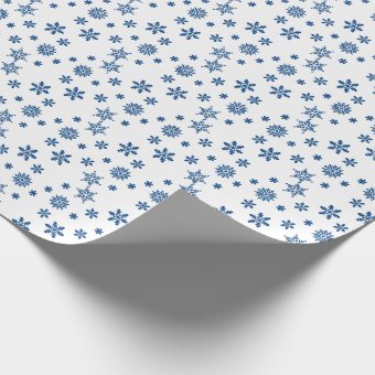 Blue Snowflakes Christmas Holiday Wrapping Paper | Zazzle
