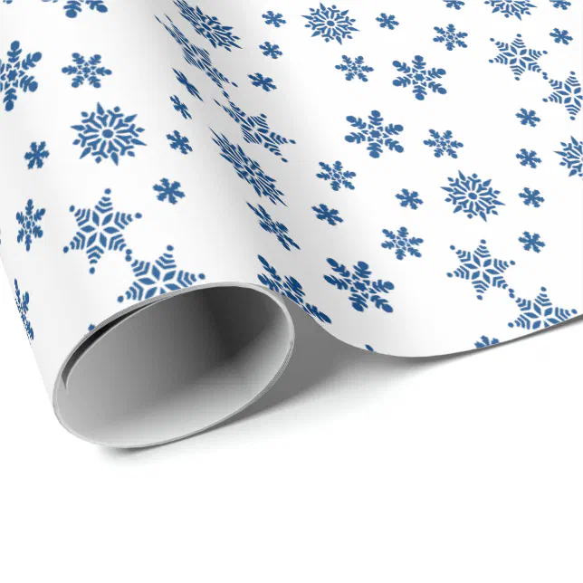 Blue Snowflakes Christmas Holiday Wrapping Paper | Zazzle