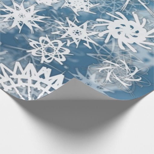 Blue Snowflakes Holiday Wrapping Paper | Zazzle
