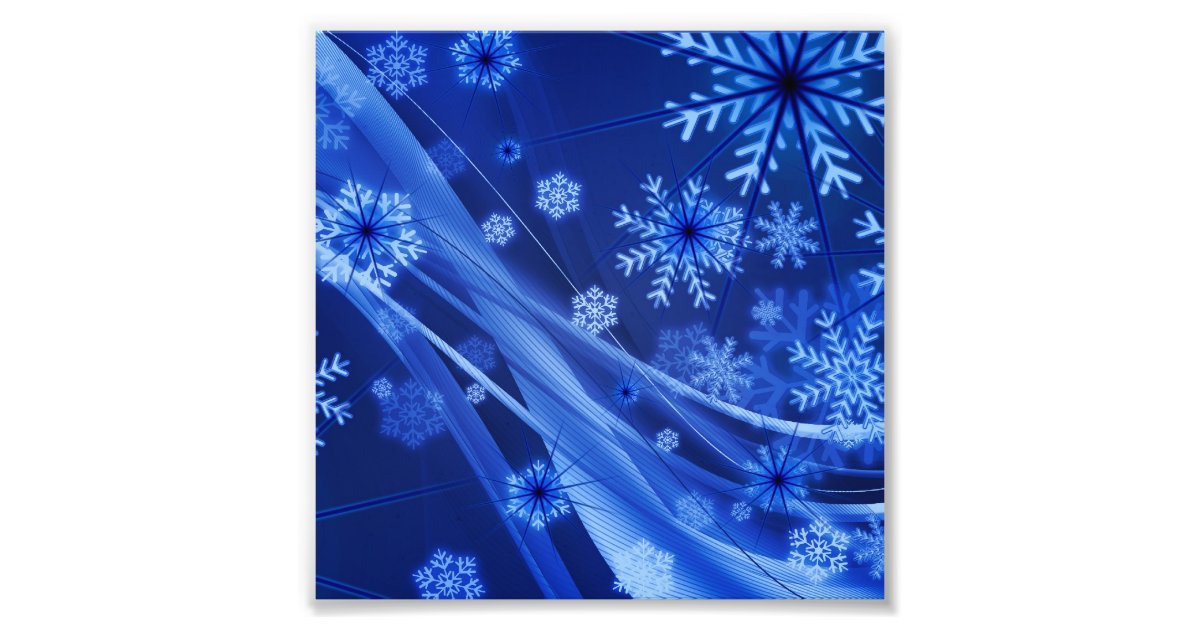 Blue Snowflakes Photo Print | Zazzle