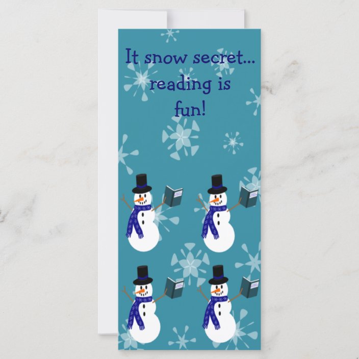 Blue Snowflakes Reading Snowman Bookmarks | Zazzle.com