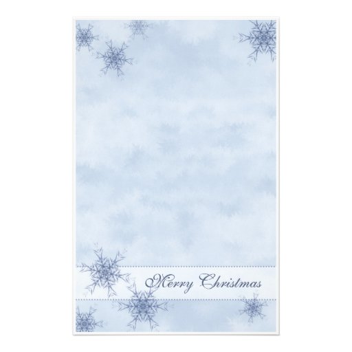 Blue Snowflakes Stationery