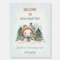Blue Snowman Boy Winter 1st Birthday Welcome Foam Board | Zazzle