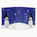 Blue Snowman Winter Scene Christmas Recipe Binder | Zazzle