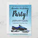 Blue Snowmobile Winter Birthday Party Invitation | Zazzle