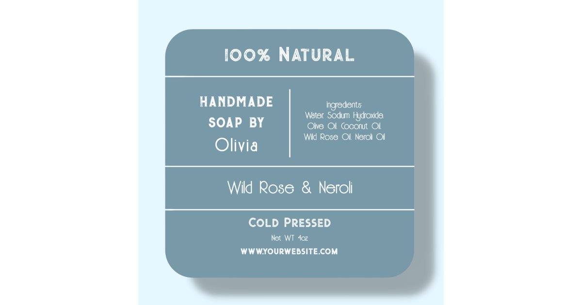 Blue | Soap Ingredient Product Labels | Zazzle