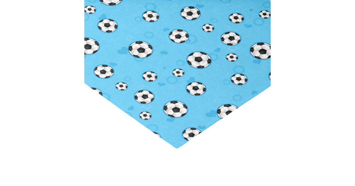 Blue Soccer Ball Pattern Tissue Paper | Zazzle