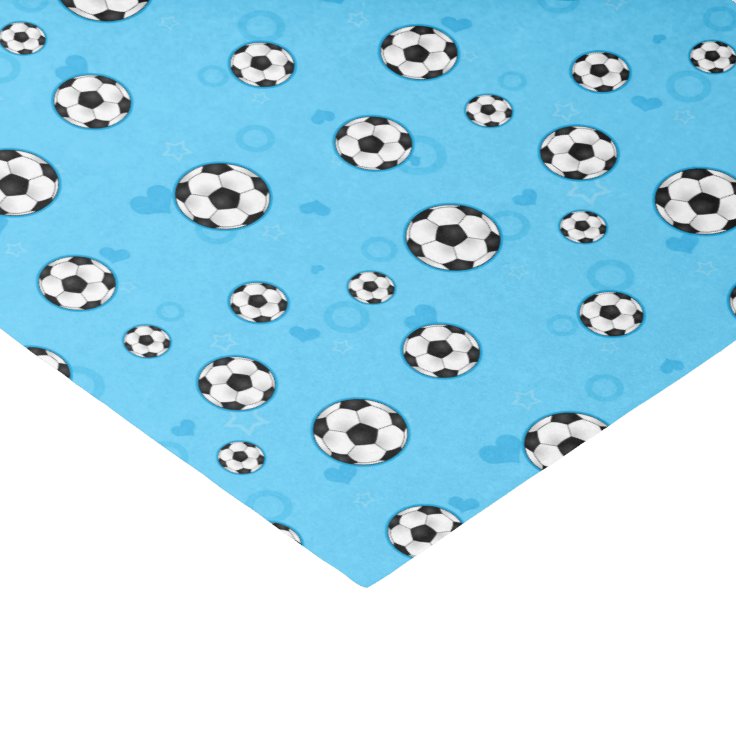 Blue Soccer Ball Pattern Tissue Paper | Zazzle