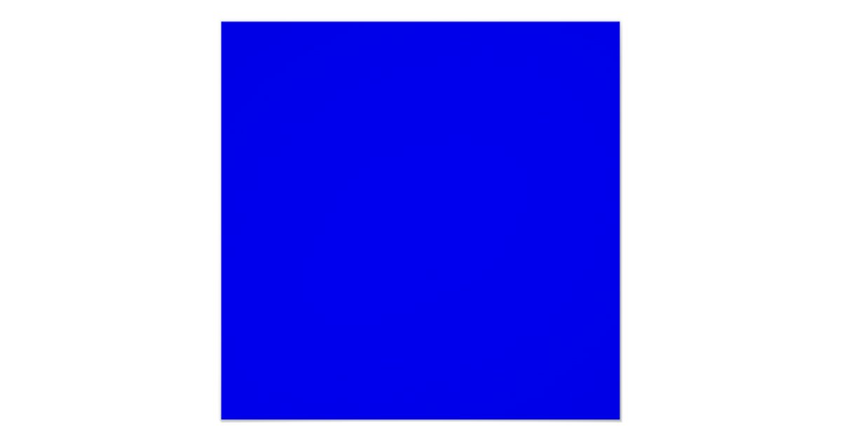 Blue (solid color) poster | Zazzle
