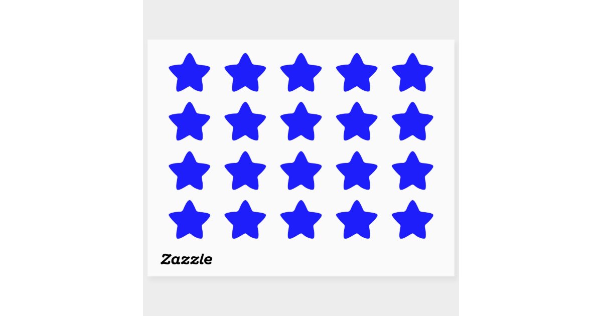 Blue (solid color) star sticker | Zazzle