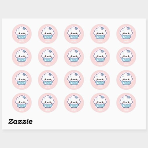 Blue Space Cake Classic Round Sticker | Zazzle