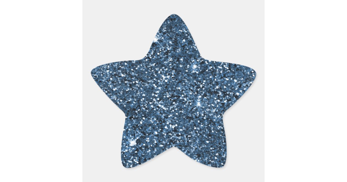 Blue Sparkle Glitter Star Sticker | Zazzle