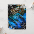 Blue Sparkle Magical Night Masquerade Party Invitation | Zazzle