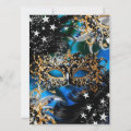 Blue Sparkle Magical Night Masquerade Party Invitation | Zazzle