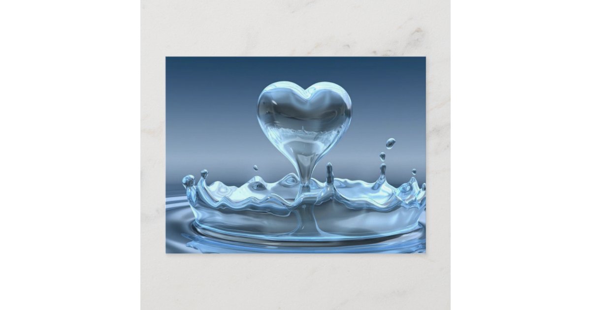Blue Splash Of Heart Postcard | Zazzle