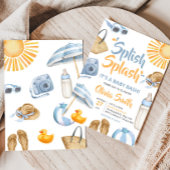Blue Splish Splash Baby Shower Invitation | Zazzle