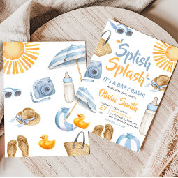 Blue Splish Splash Baby Shower Invitation | Zazzle