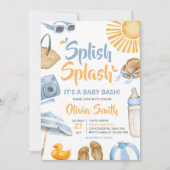 Blue Splish Splash Baby Shower Invitation | Zazzle