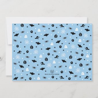 Blue Spooky One Halloween Ghost 1st Birthday Photo Invitation | Zazzle