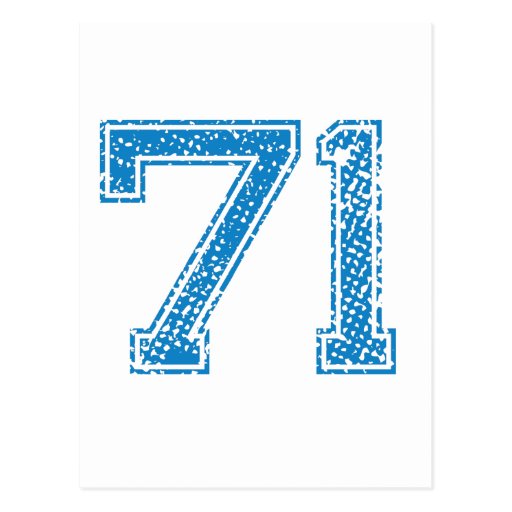 Blue Sports Jerzee Number 71 Postcard | Zazzle