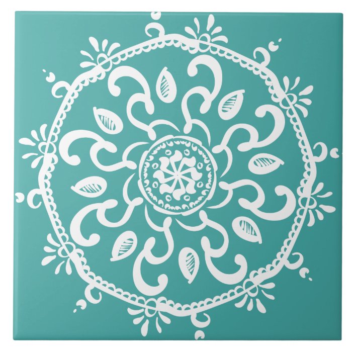 Blue Spruce Mandala Ceramic Tile | Zazzle