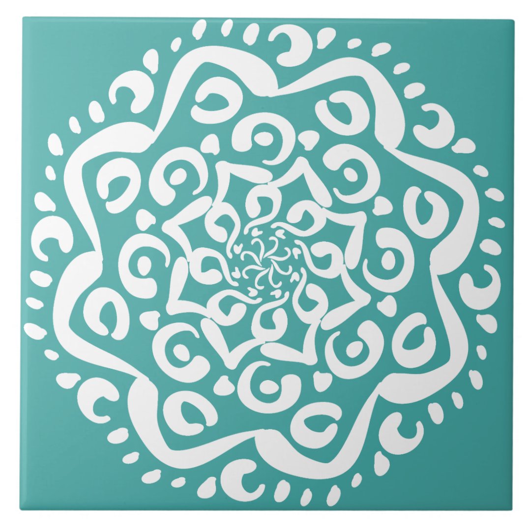 Blue Spruce Mandala Tile | Zazzle