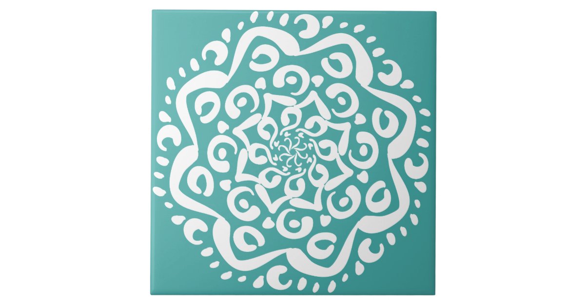 Blue Spruce Mandala Tile | Zazzle