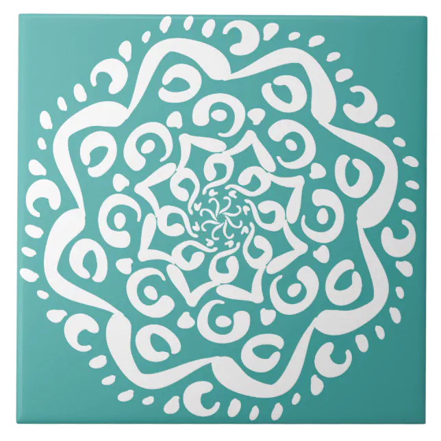 Blue Spruce Mandala Tile | Zazzle