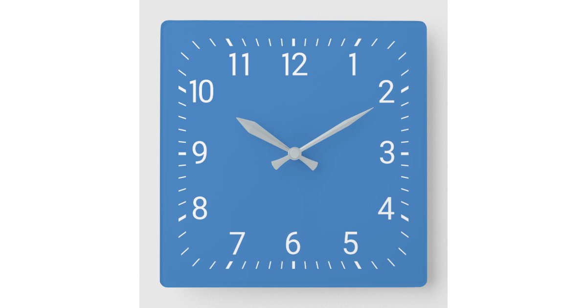 Blue Square Wall Clock | Zazzle