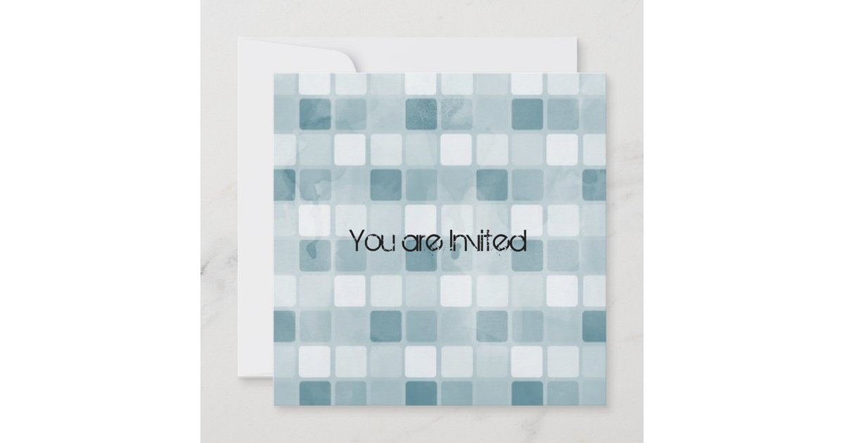 Blue Squares Baby Shower Invitation | Zazzle