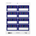 Blue Staff Name Stickers Labels with Business Logo | Zazzle