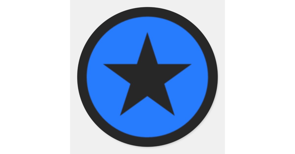 Blue Star Classic Round Sticker | Zazzle