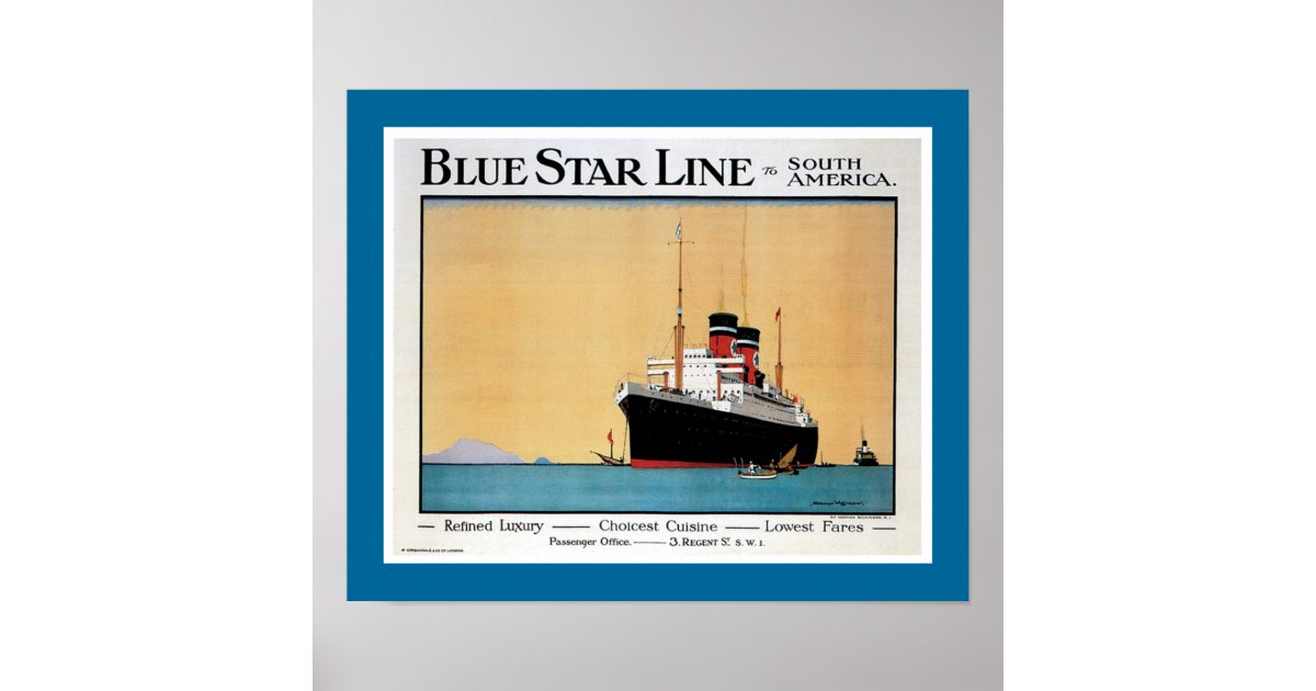 Blue Star Line Poster | Zazzle