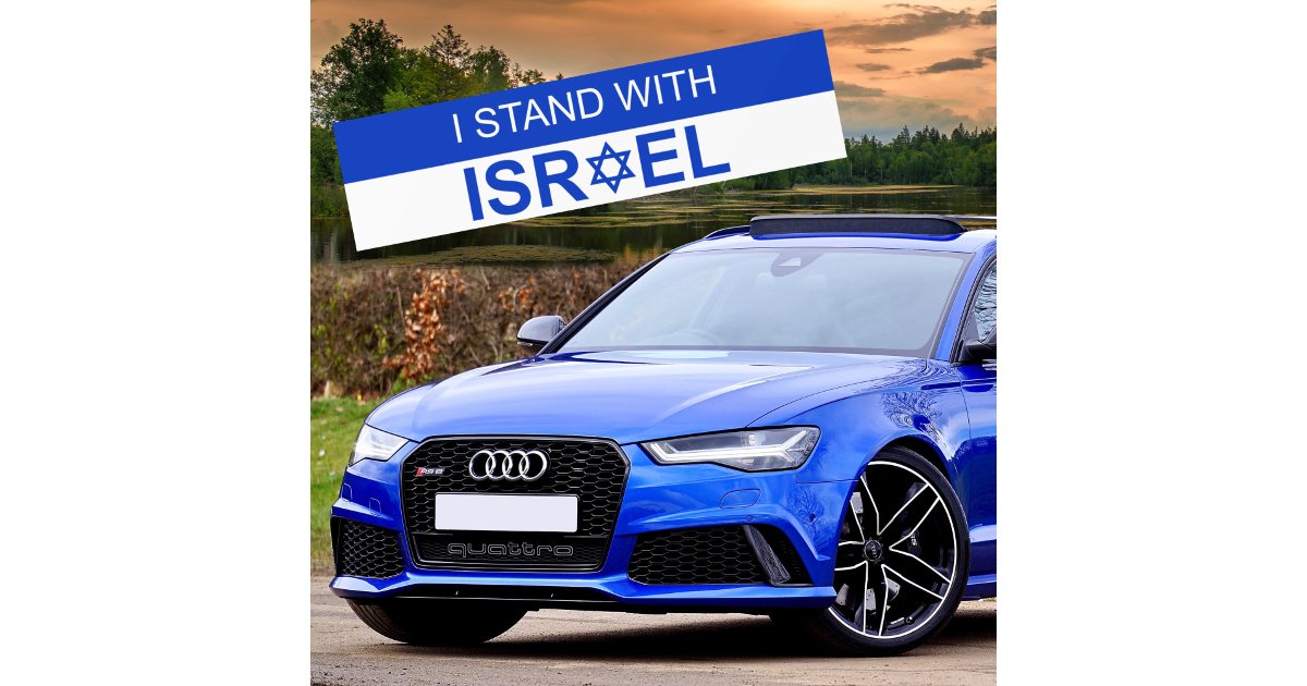 Blue Star of David, I Stand with Israel Bumper Sticker | Zazzle