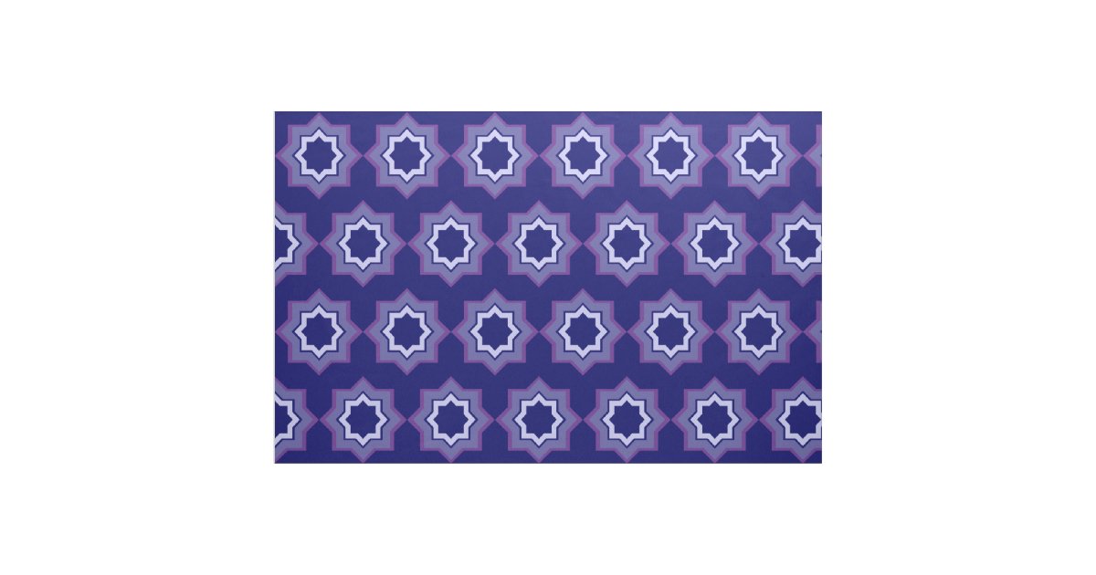Blue Star Pattern Fabric | Zazzle