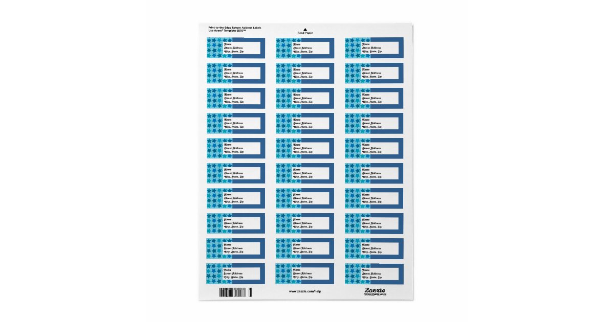 Blue Star Pattern Label | Zazzle